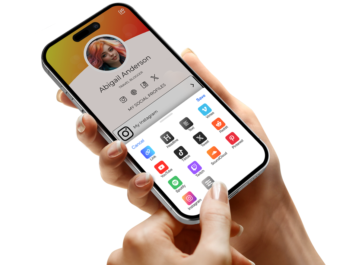 BioLinks - The world's #1 drag-and-drop Bio Links tool for mobile phones